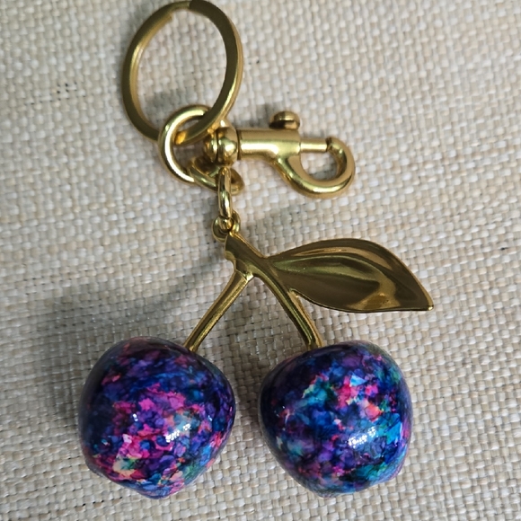 Accessories | Blue And Purple Cherry Key Holder With Gold Accents ...